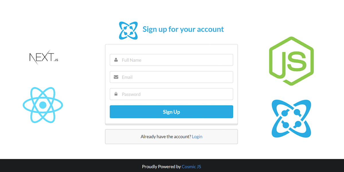 React Auth App | Cosmic Apps