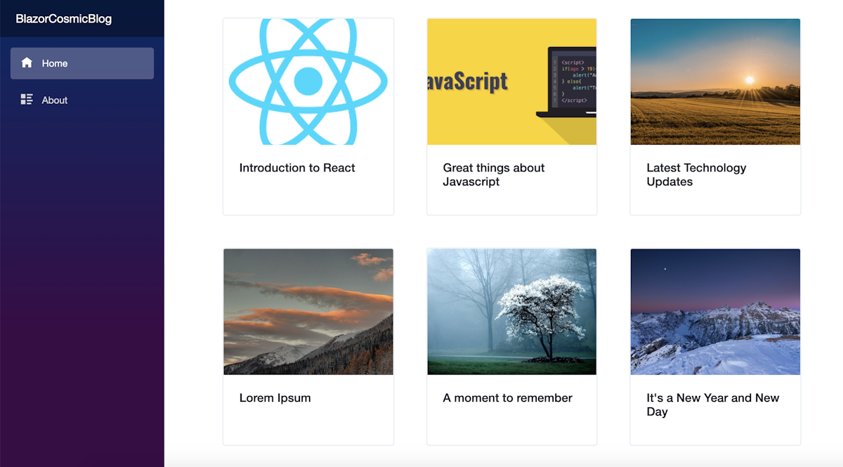 Blazor & Cosmic Blog - Templates | Cosmic