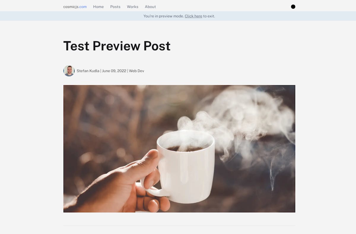 How to use Next.js Preview Mode with the Cosmic headless CMS | Cosmic