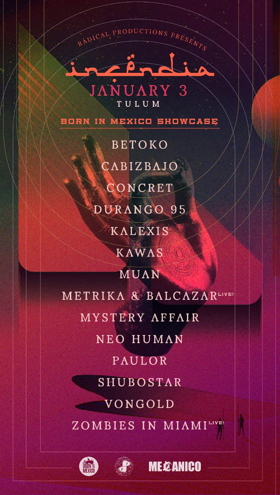 Born in Mexico showcase 2023, Incendia @ Tulum Jungle | Tue Jan 03 ...