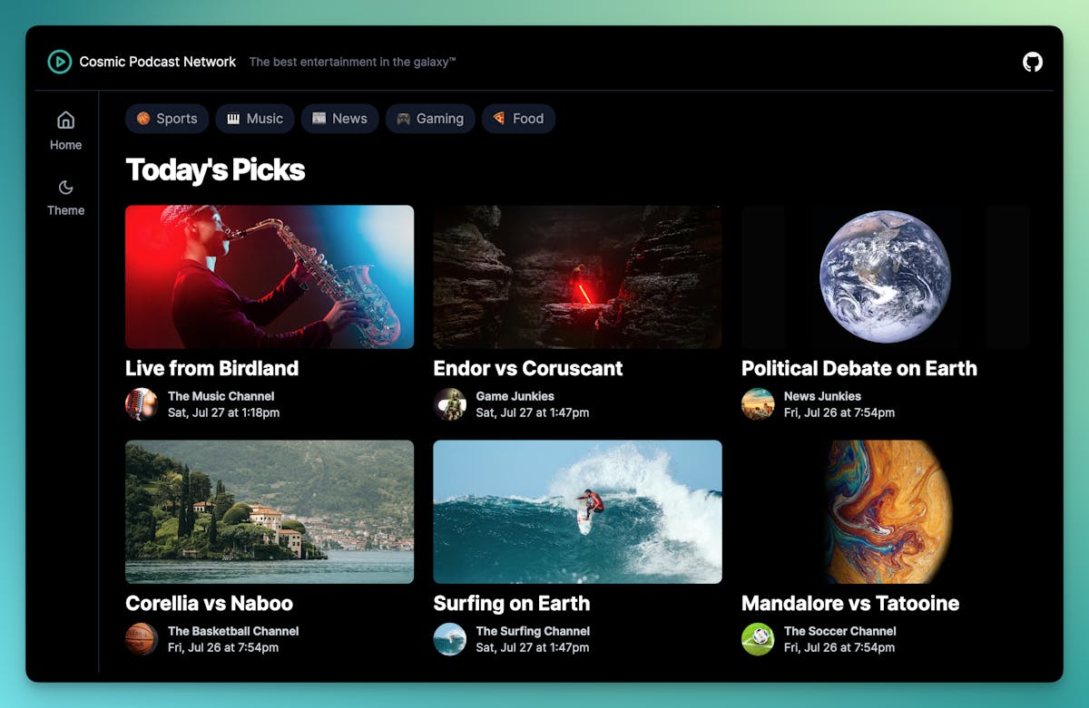 Build a podcast network using Next.js and Partial Prerendering | Cosmic