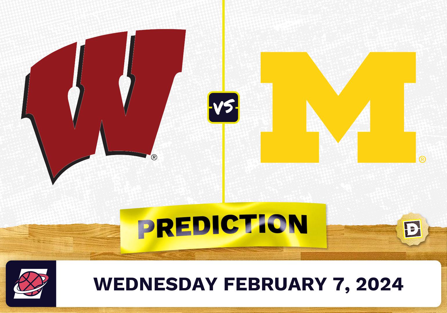 Wisconsin vs. Michigan Prediction by Proven Computer Model [2/7/2024]